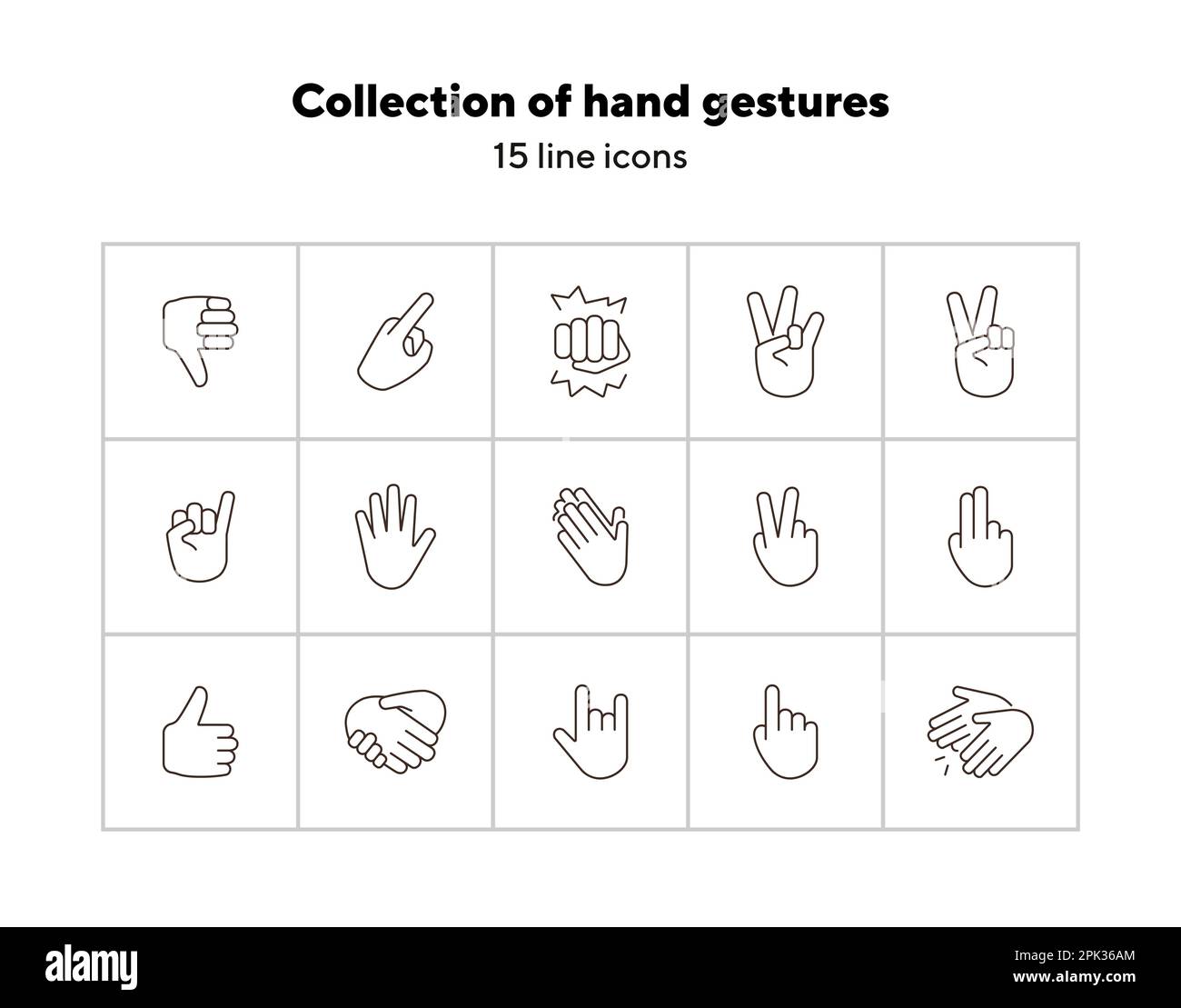 Touch gestures thin line Cut Out Stock Images & Pictures - Alamy