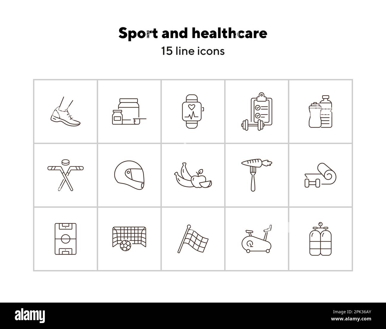 Sport and healthcare line icon set Stock Vector Image & Art - Alamy