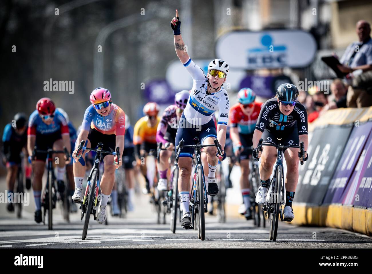Schoten, Belgium. 05th Apr, 2023. Dutch Lorena Wiebes of SD Worx (C ...