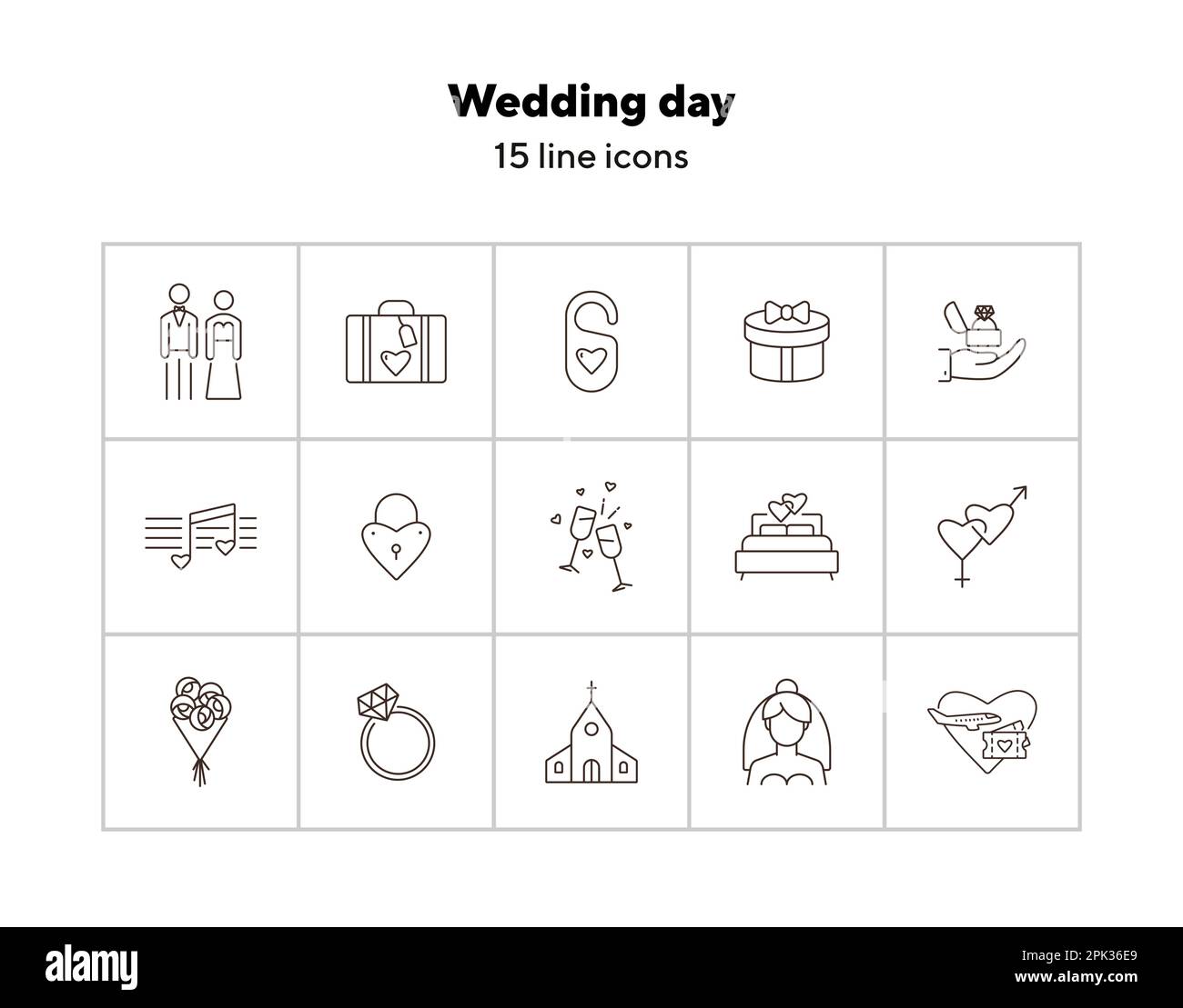 Wedding day icons Stock Vector Image & Art - Alamy