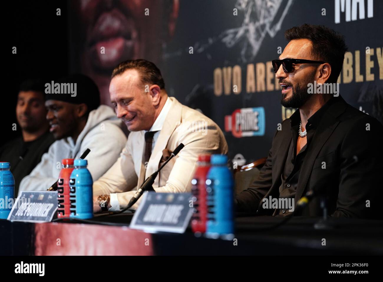 Joe Fournier during a press conference at Glaziers Hall, London. KSI ...