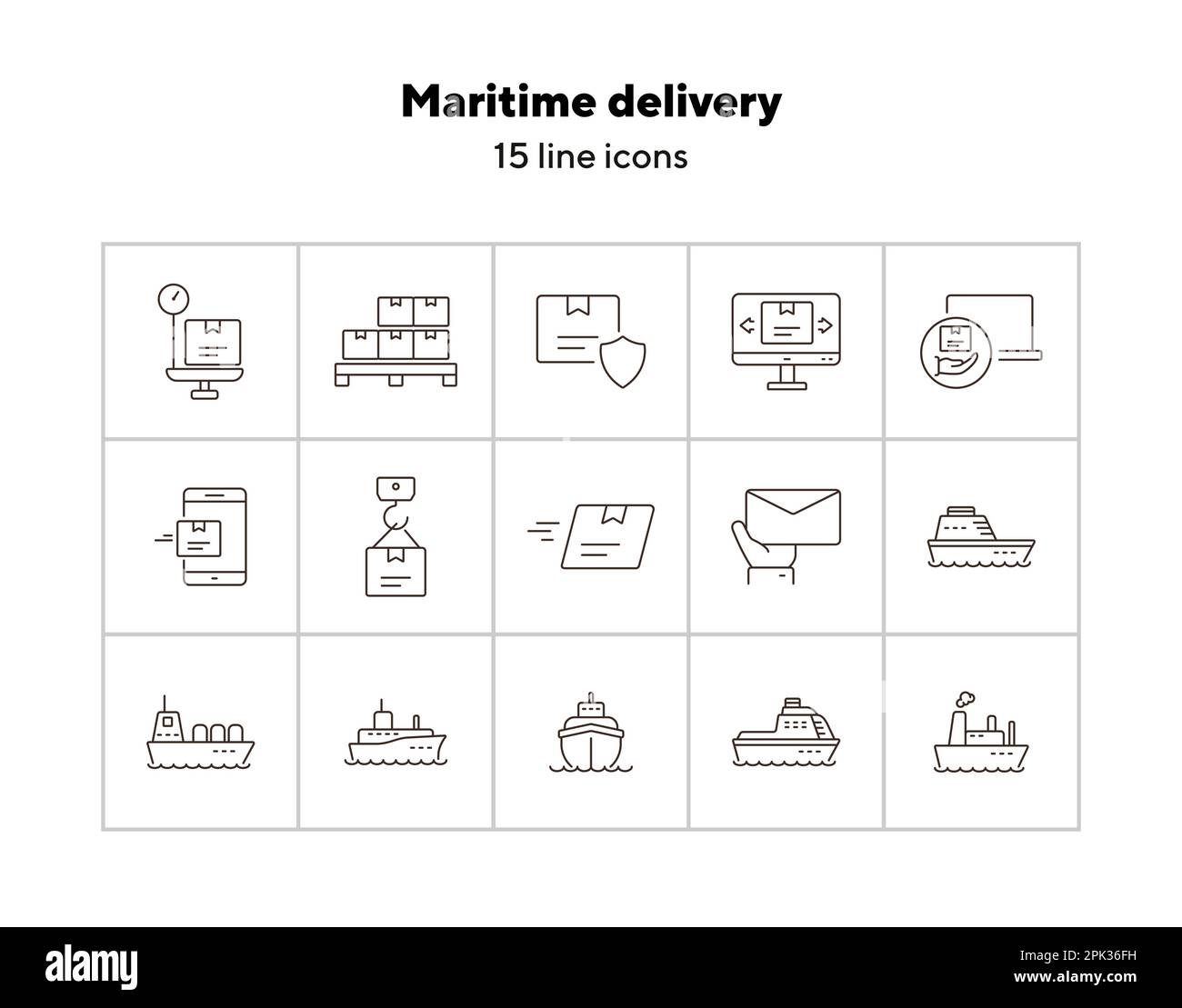 Maritime delivery icons Stock Vector Image & Art - Alamy