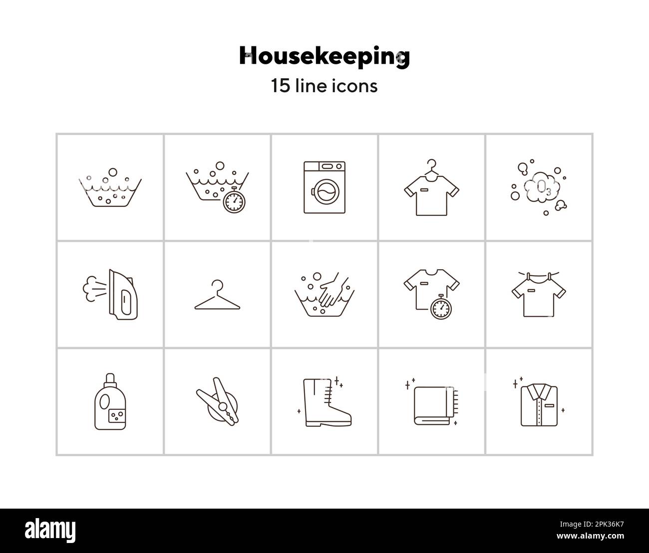 Housekeeping line icon set Stock Vector Image & Art - Alamy