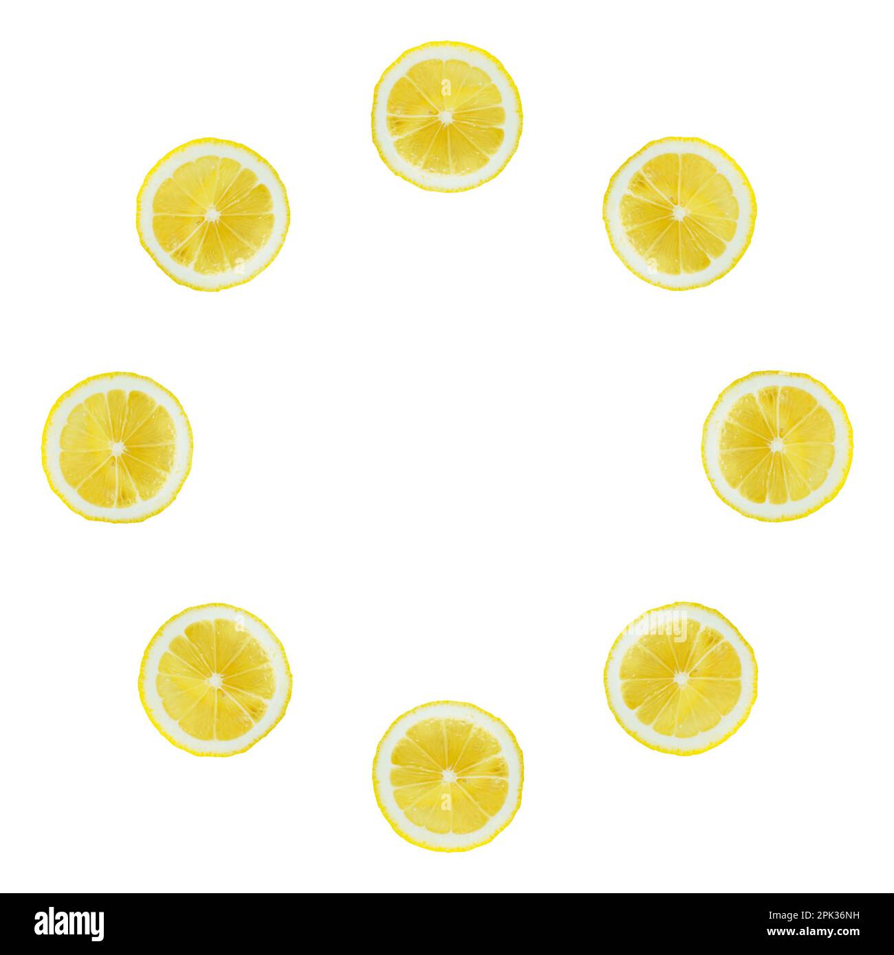 Circle of Lemon Slices Isolated on a White Background Stock Photo - Alamy