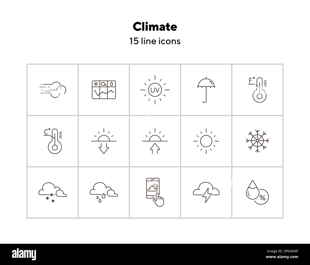 Climate line icon set Stock Vector Image & Art - Alamy