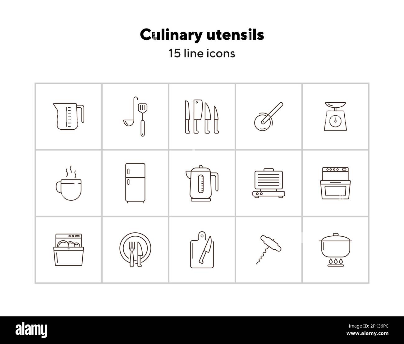 Culinary utensils icons Stock Vector Image & Art - Alamy