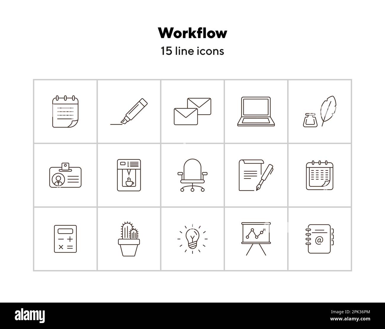 Workflow icon set Stock Vector Image & Art - Alamy