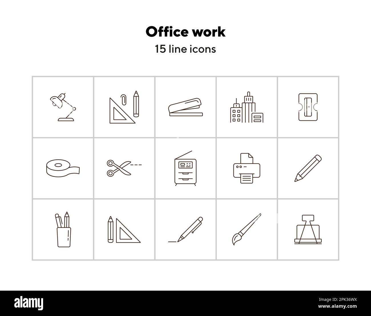Office work icon set Stock Vector Image & Art - Alamy