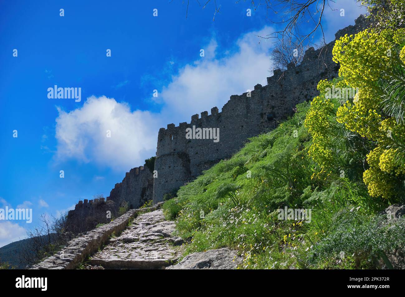 medieval architecture, the castle town of Mystras. Mistras, Greece ...