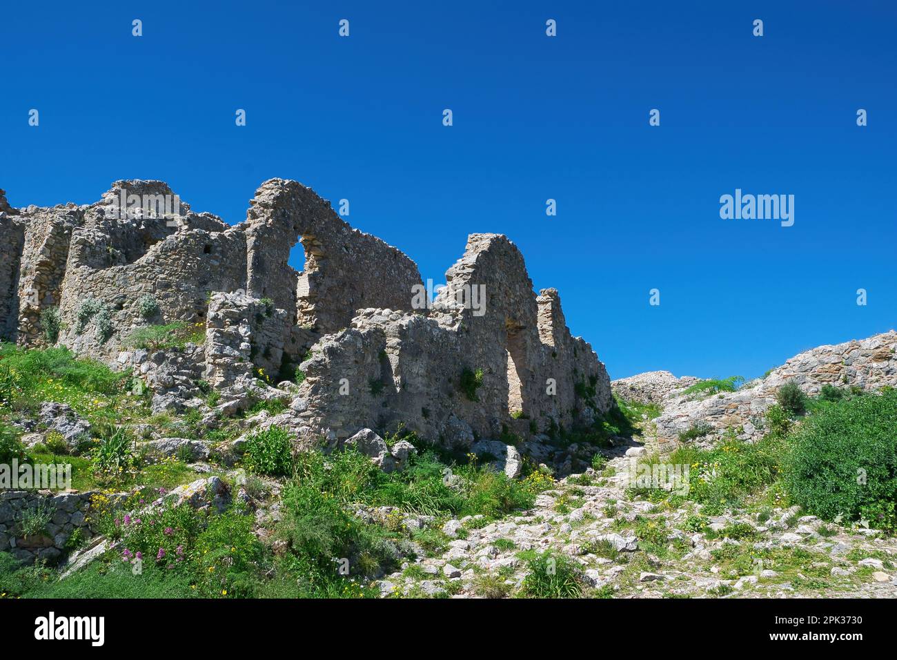 medieval architecture, the castle town of Mystras. Mistras, Greece ...