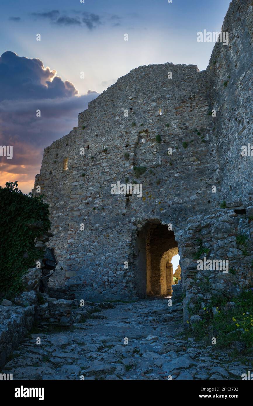 medieval architecture, the castle town of Mystras. Mistras, Greece ...