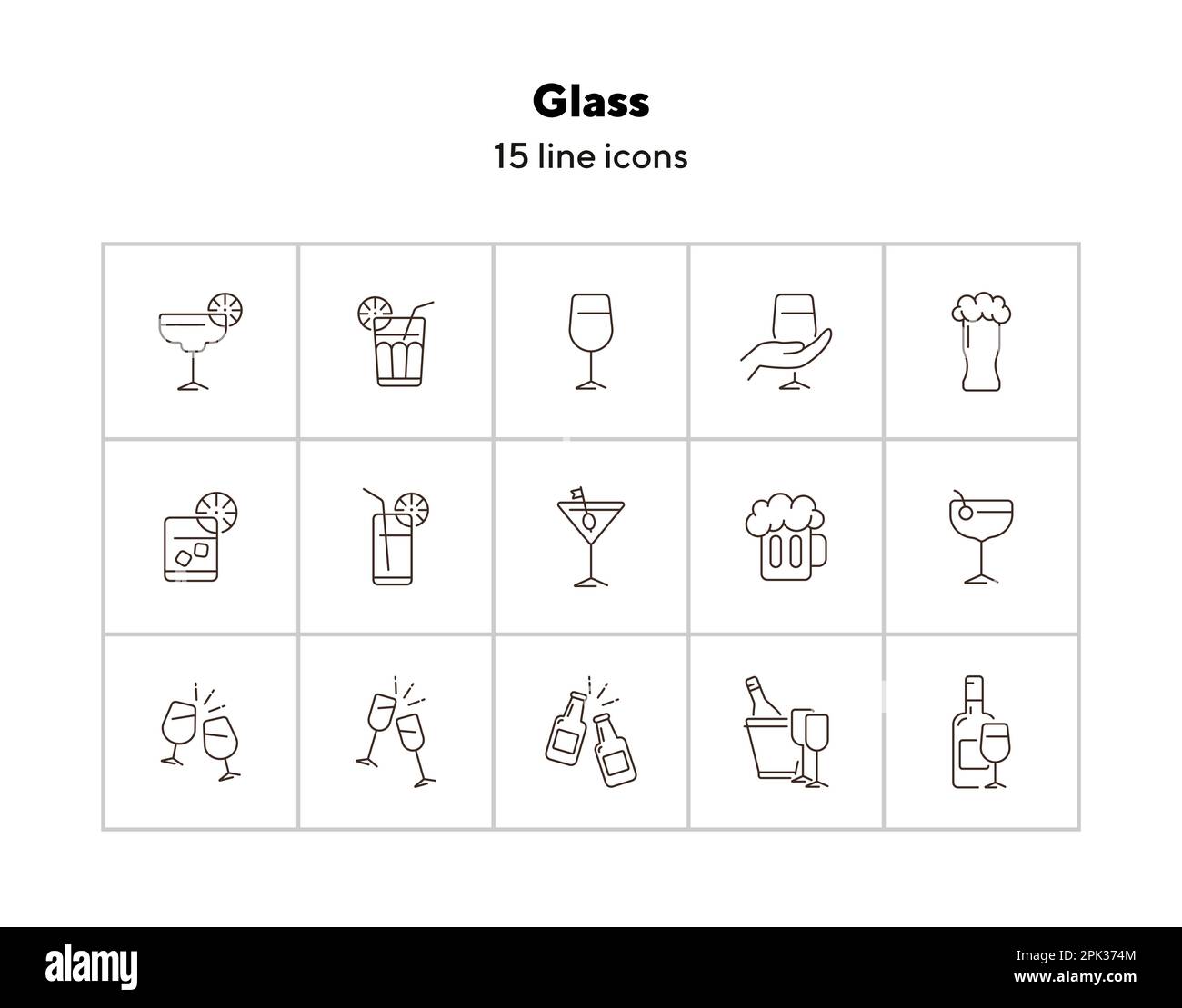 Glass line icons Stock Vector Image & Art - Alamy