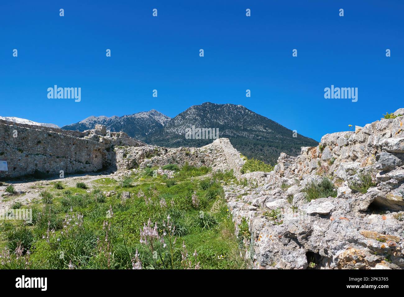 medieval architecture, the castle town of Mystras. Mistras, Greece ...