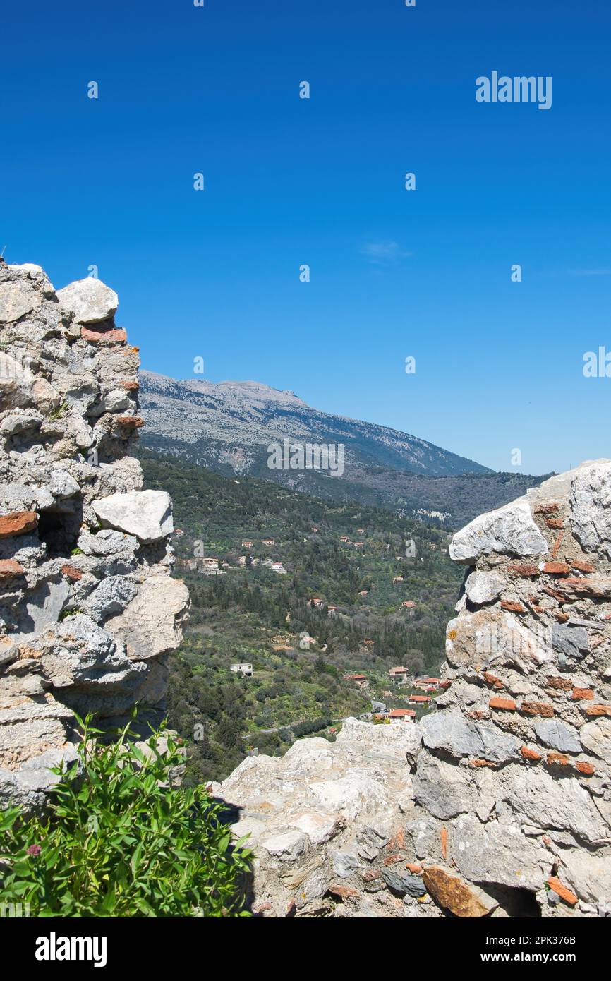 medieval architecture, the castle town of Mystras. Mistras, Greece ...