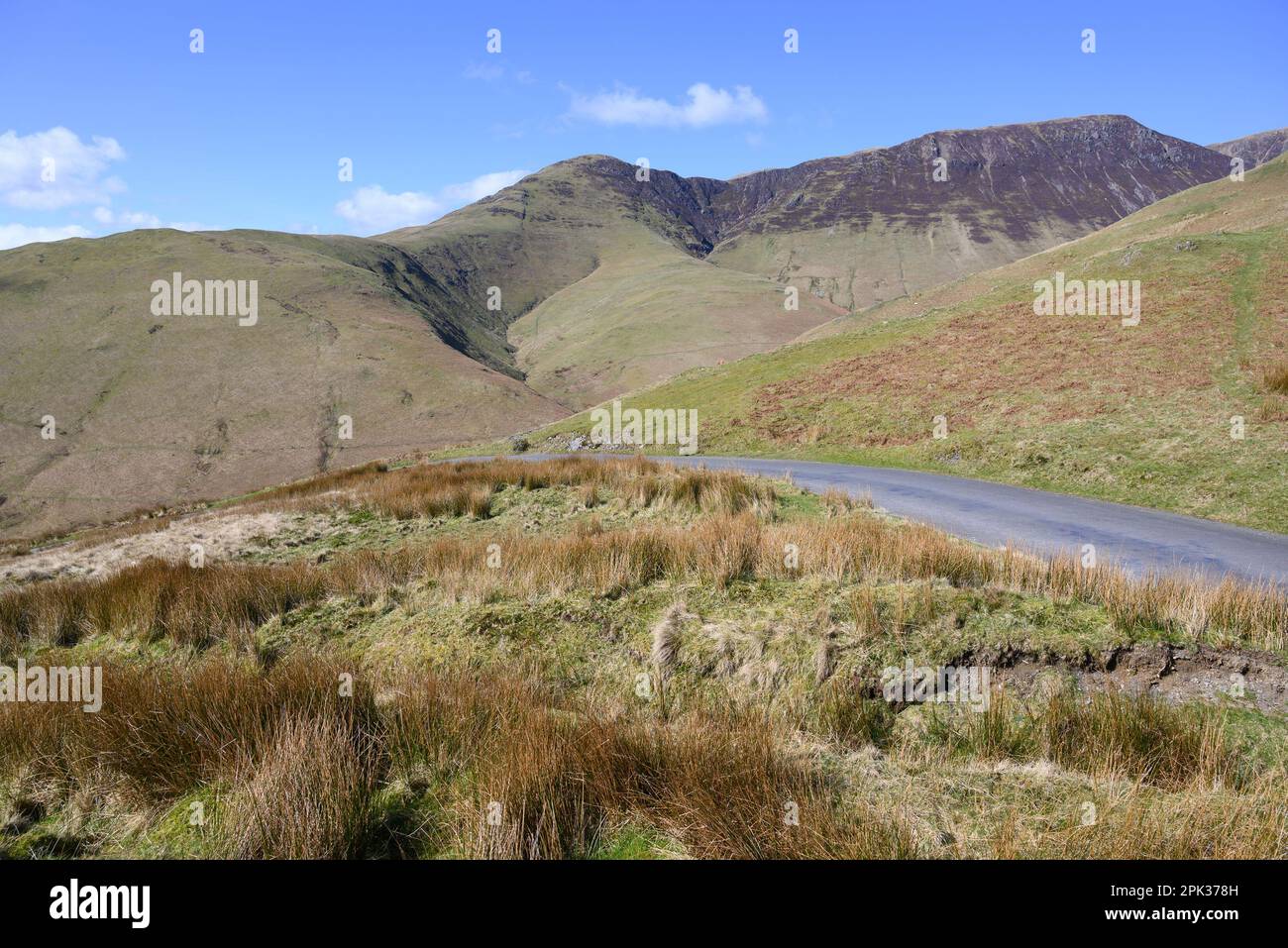 Lake District, Cumbria, UK. View from Newlands Pass looking east ...