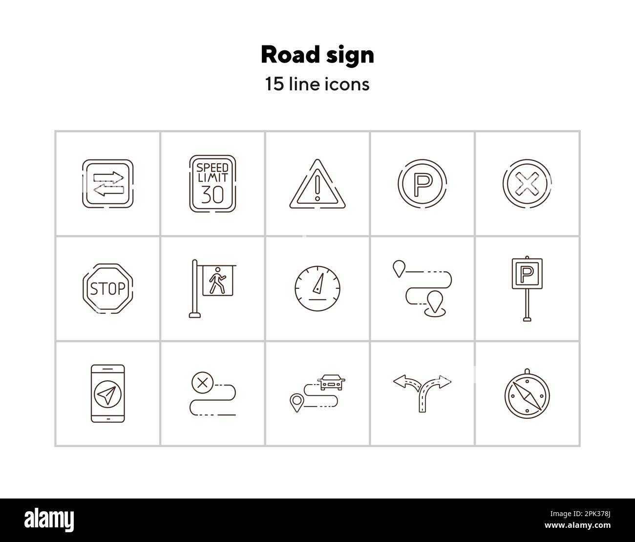 Highway billboard driving warning Stock Vector Images - Alamy