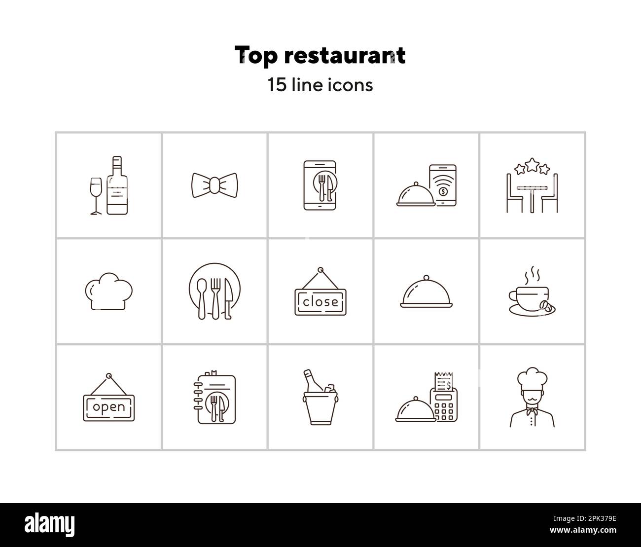 Top restaurant line icon set Stock Vector Image & Art - Alamy