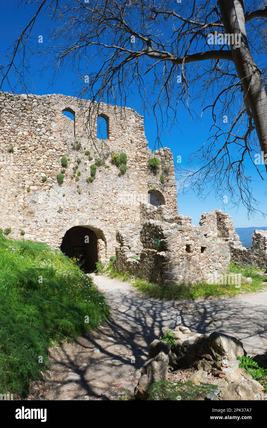 medieval architecture, the castle town of Mystras. Mistras, Greece ...