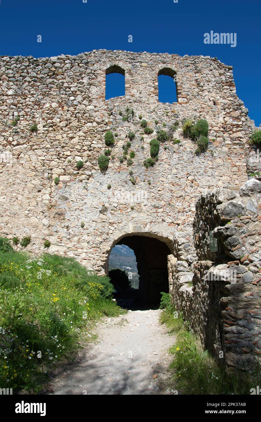 medieval architecture, the castle town of Mystras. Mistras, Greece ...
