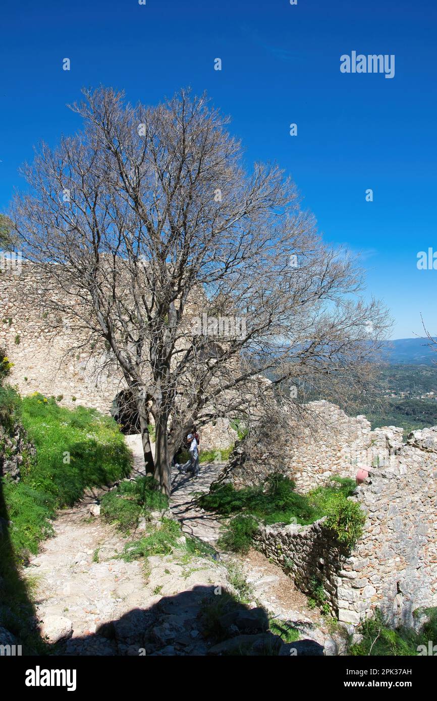 medieval architecture, the castle town of Mystras. Mistras, Greece ...