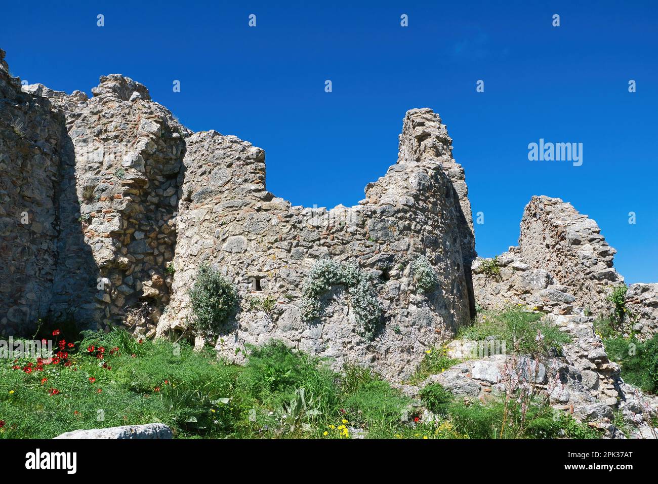 medieval architecture, the castle town of Mystras. Mistras, Greece ...