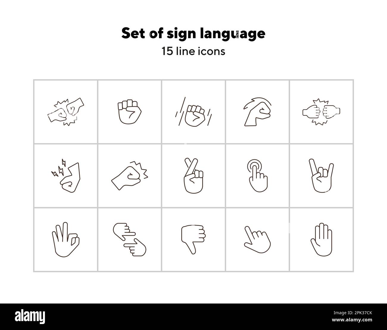 Sign language line icons Stock Vector Images - Alamy