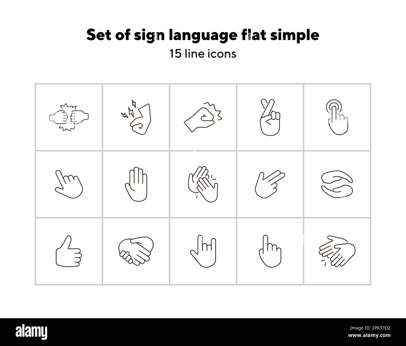 Set of sign language flat simple icons Stock Vector Image & Art - Alamy