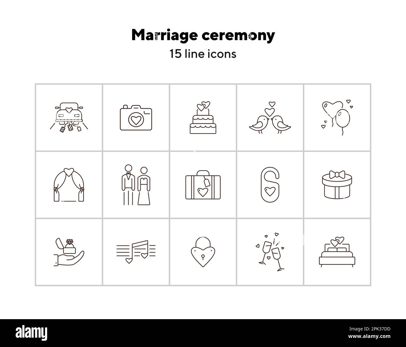 Marriage ceremony icons Stock Vector Image & Art - Alamy