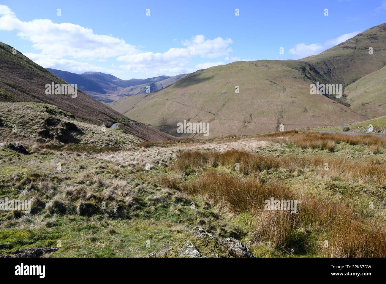 Lake District, Cumbria, UK. View from Newlands Pass looking north-east ...