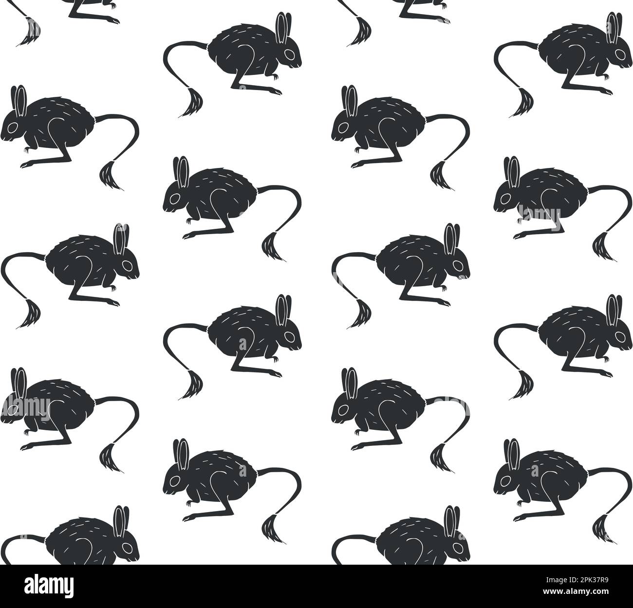 Vector seamless pattern of hand drawn doodle sketch black Jerboa ...
