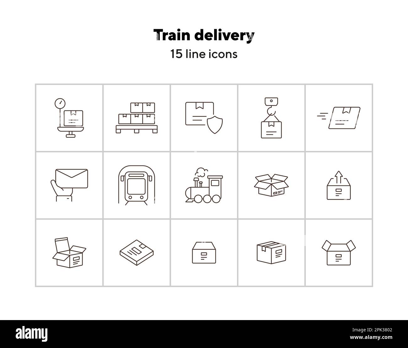 Train delivery icons Stock Vector Image & Art - Alamy