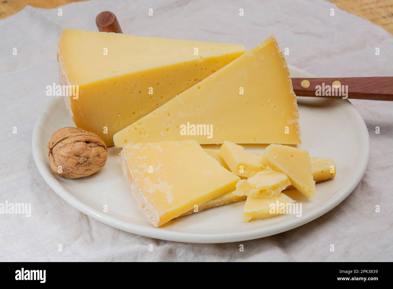 Swiss cheese collection, gruyere cheese made from unpasteurized cow's ...
