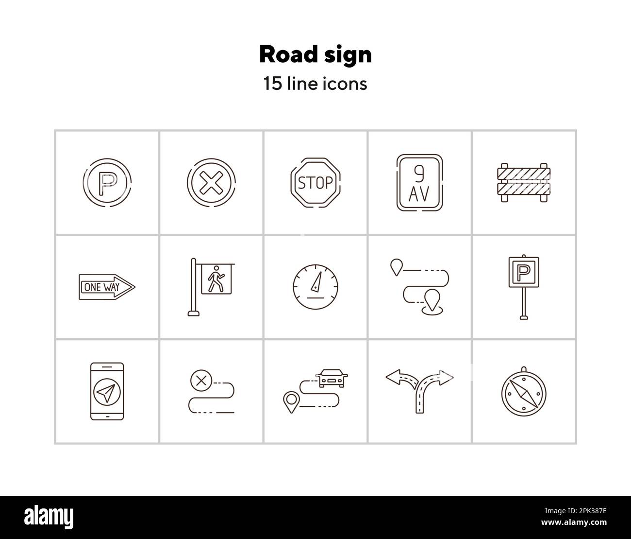 Road sign icons Stock Vector Image & Art - Alamy