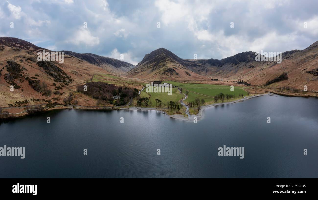 high panoramic view of fleetwith pike haystacks the honister pass and ...