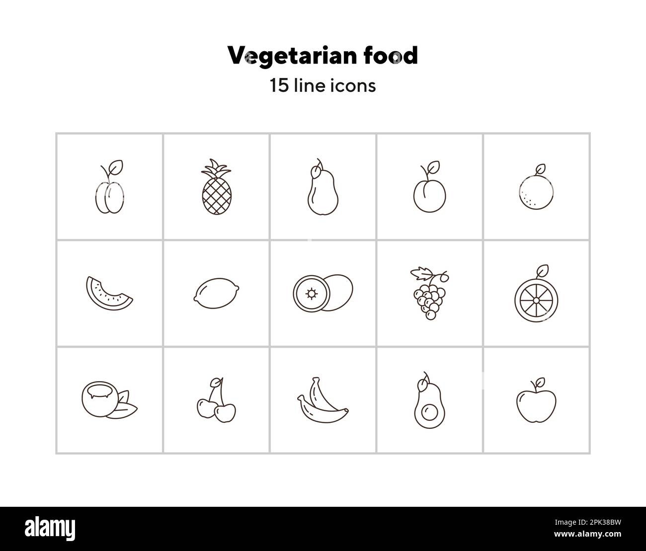 Vegetarian food icons Stock Vector Image & Art - Alamy