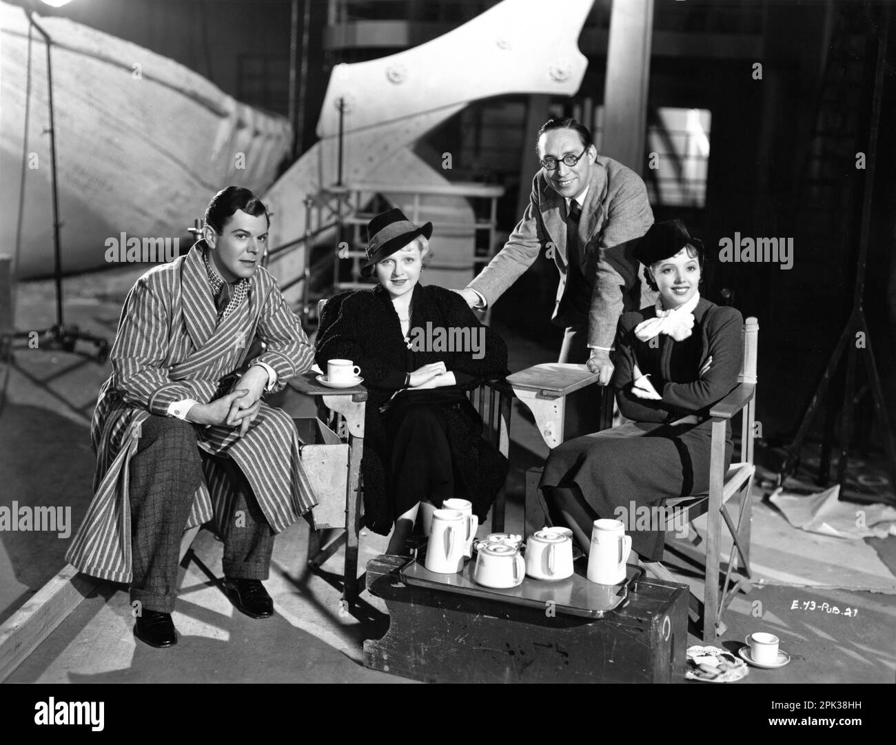 BARRY MacKAY Unidentified Female Set Visitor Director SONNIE HALE and JESSIE MATTHEWS on set ...