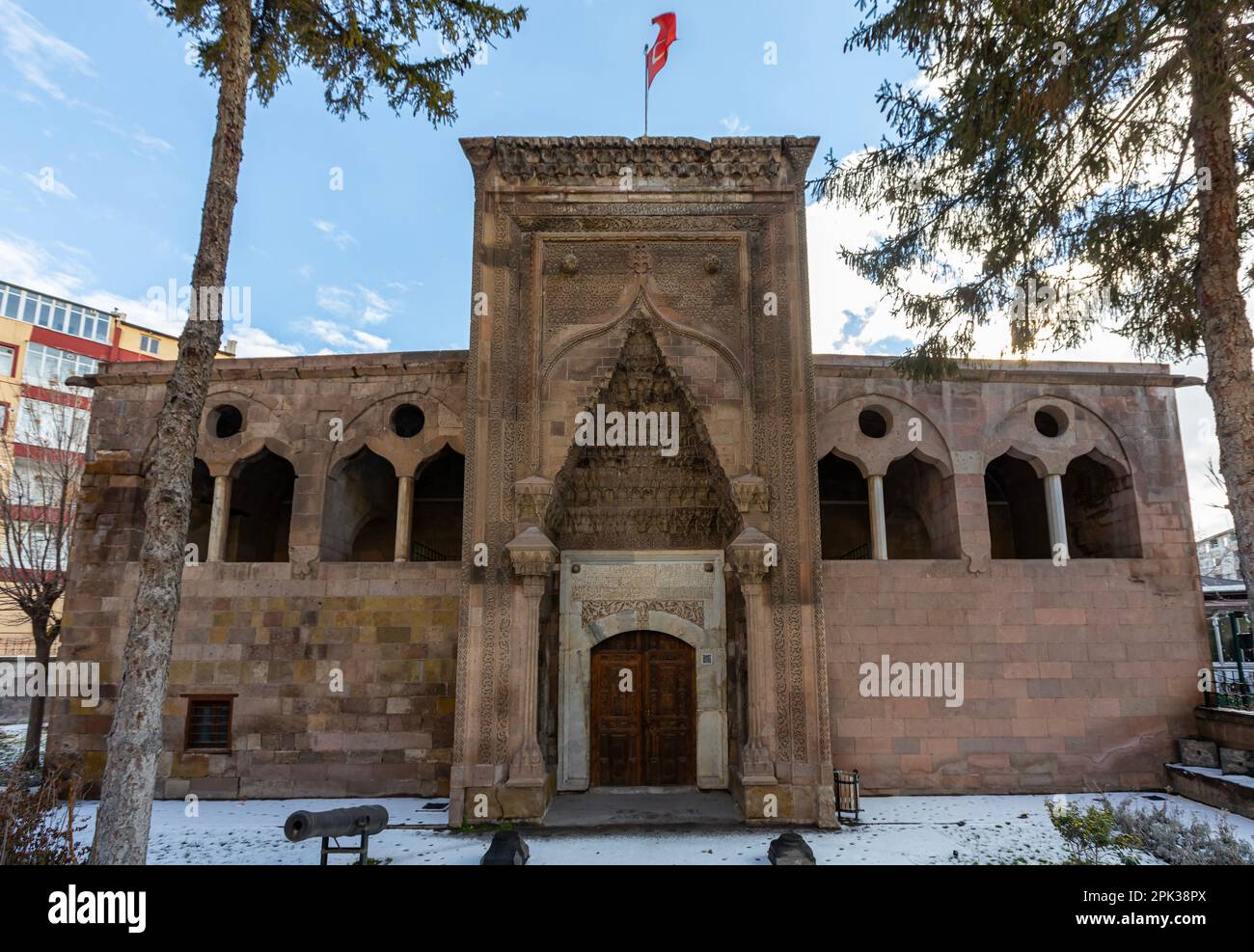 Niğde, Merkez Turkey, January 22, 2022 : Ak Madrasa, located in the ...