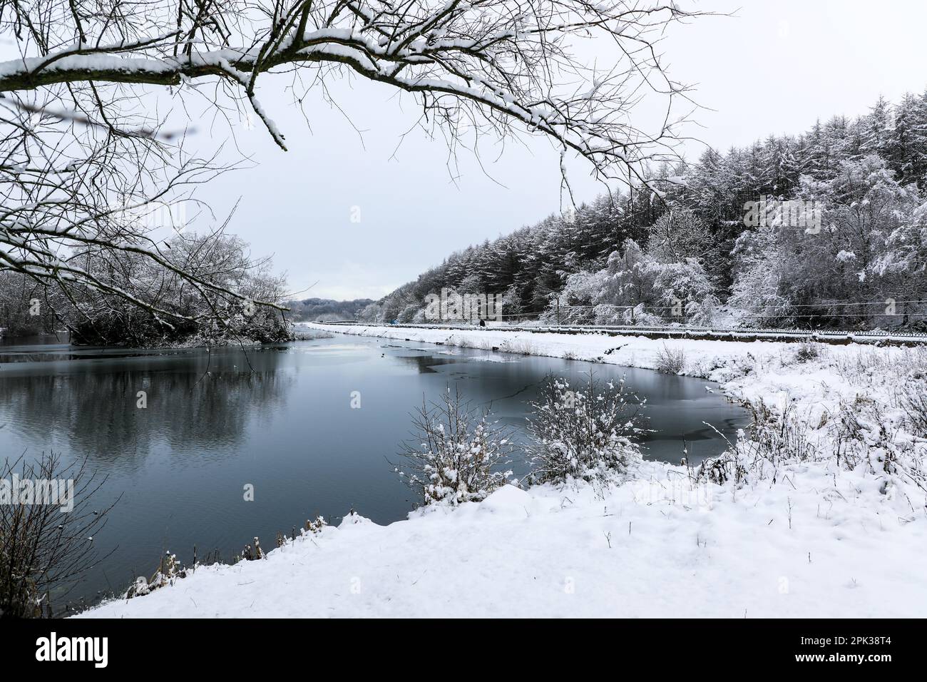 Bathpool, Kidsgrove, Stoke-on-Trent, Staffs, England on a snowy winter ...