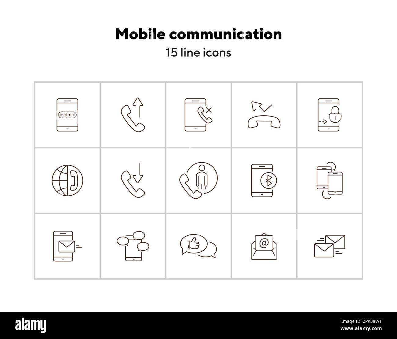 Mobile communication icons Stock Vector Image & Art - Alamy