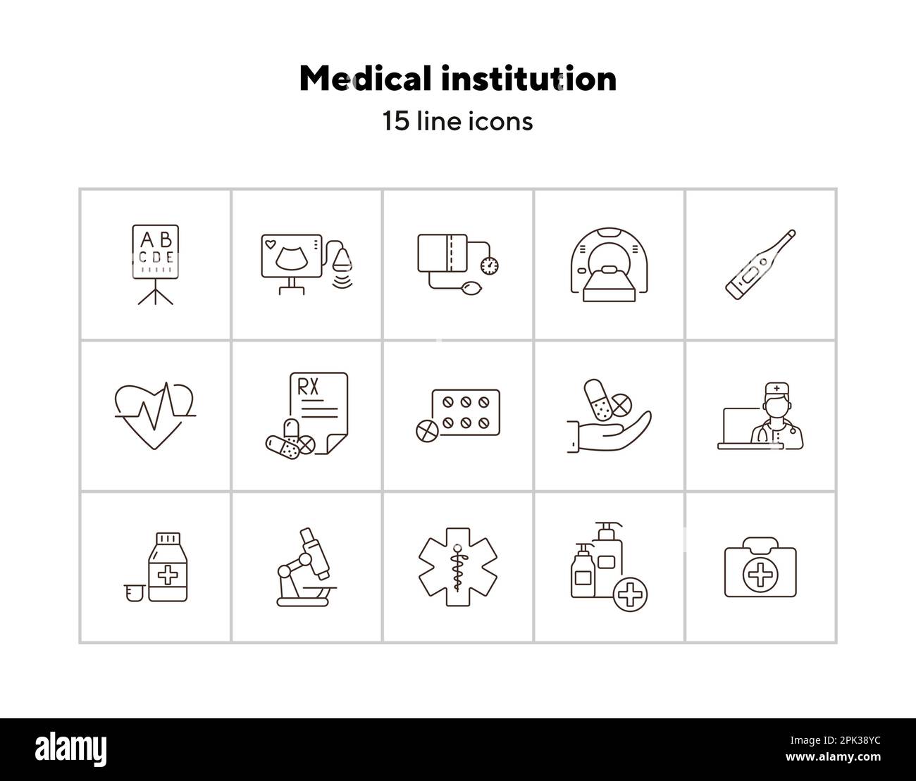 Medical institution icons Stock Vector Image & Art - Alamy