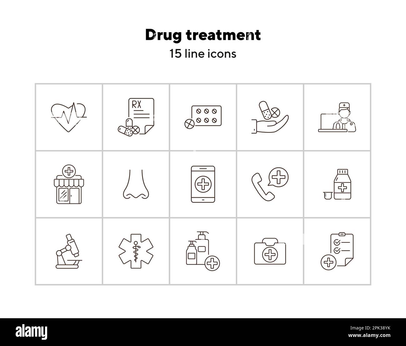 Drug treatment icons Stock Vector Image & Art - Alamy