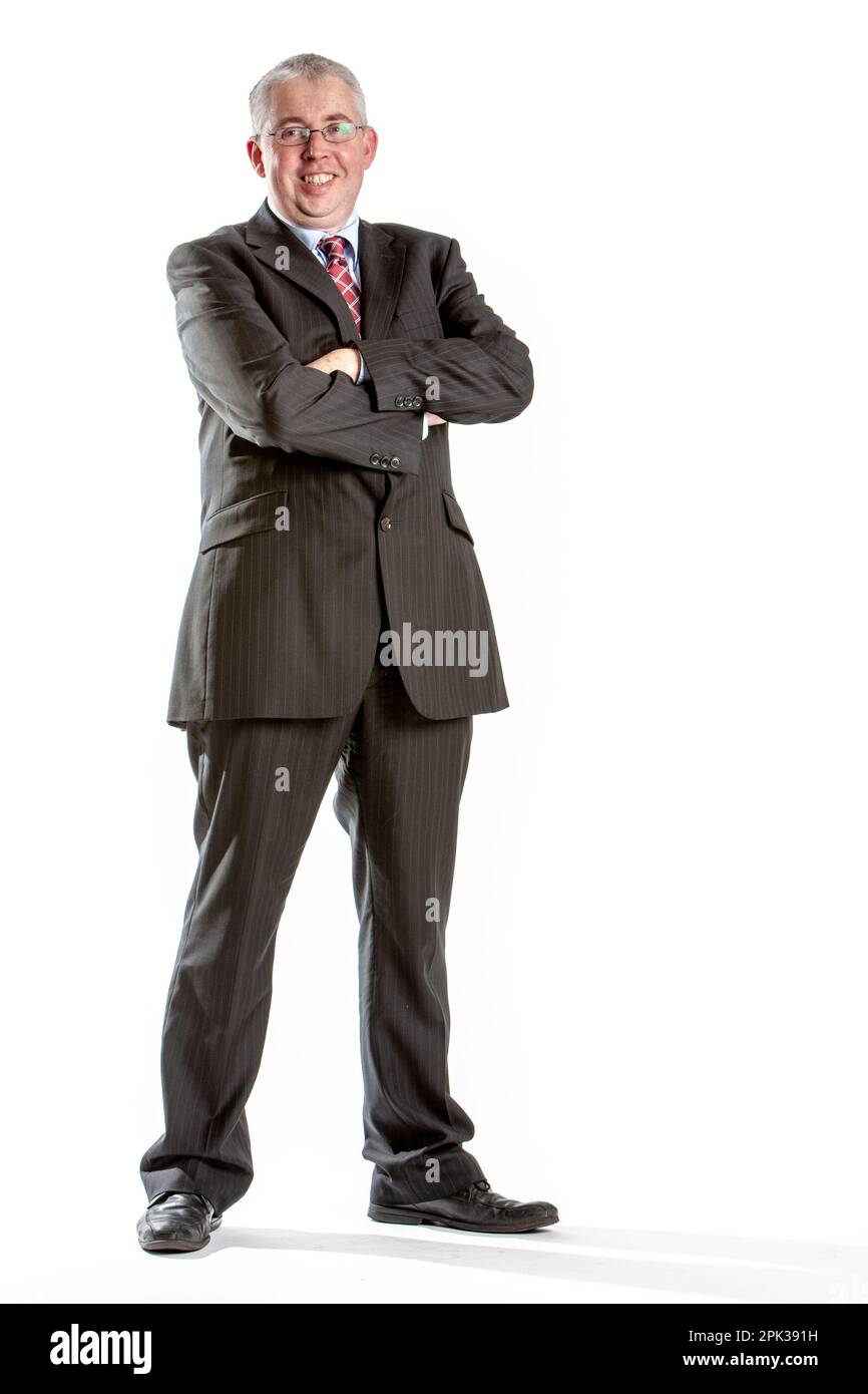 Business Colleagues: Confident Man. Full length portrait of a friendly ...