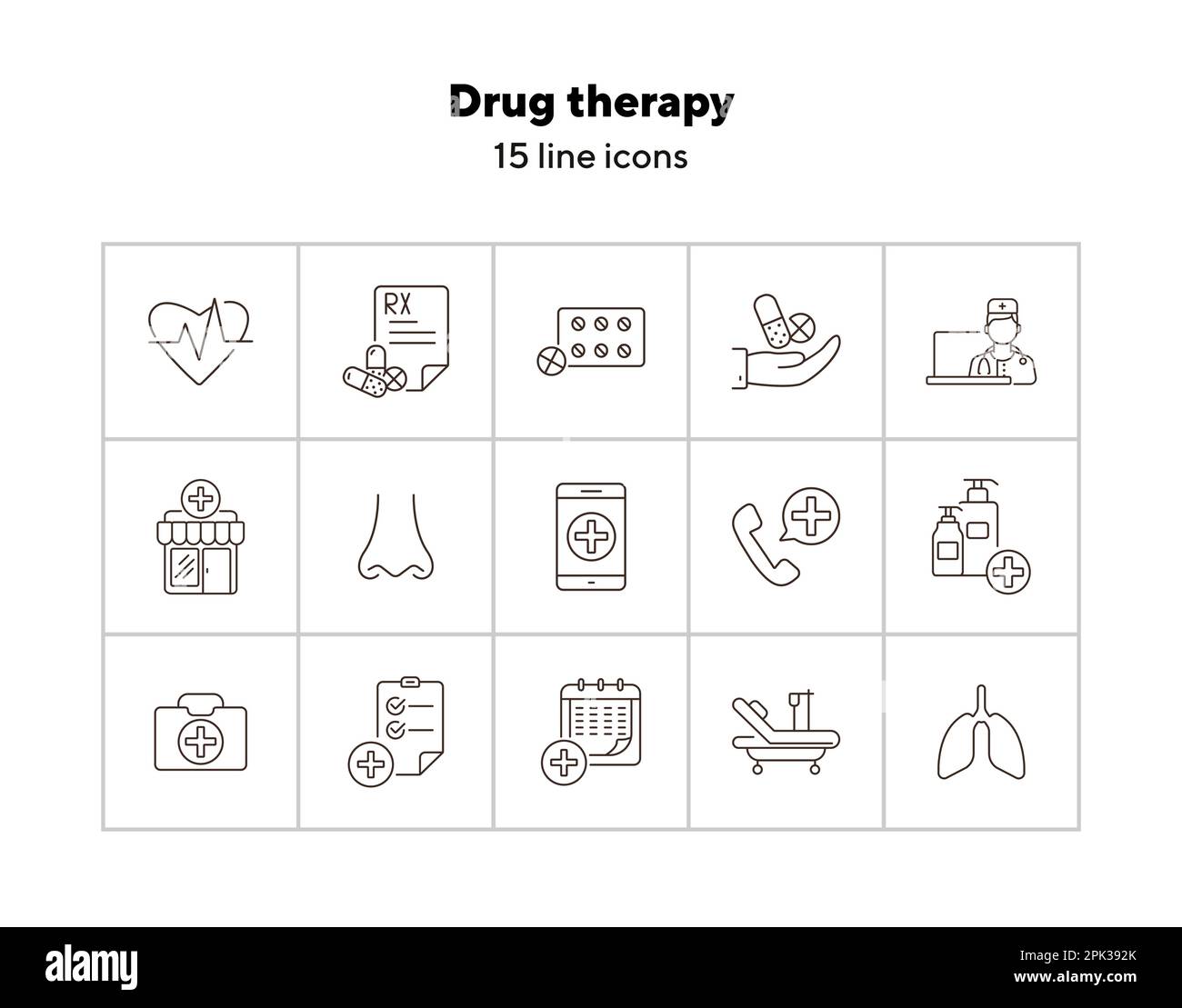 Drug therapy icons Stock Vector Image & Art - Alamy
