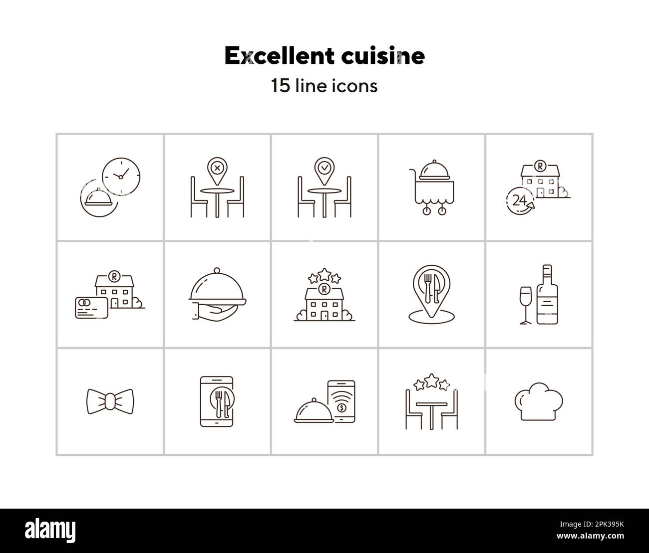Excellent cuisine line icon set Stock Vector Image & Art - Alamy