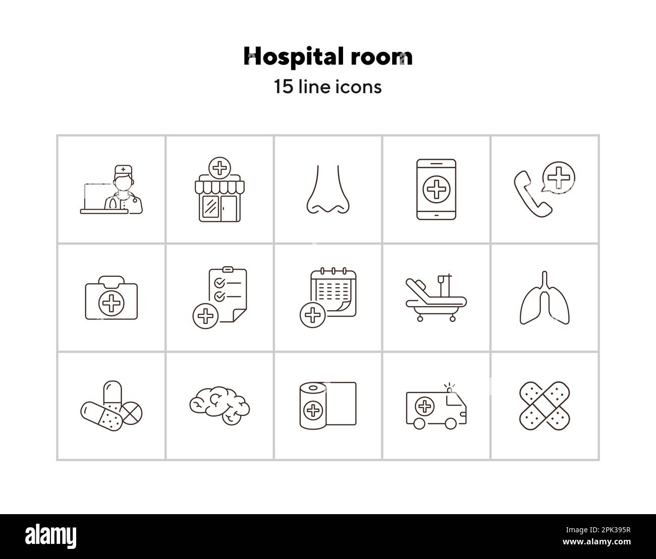 Hospital room icons Stock Vector Image & Art - Alamy