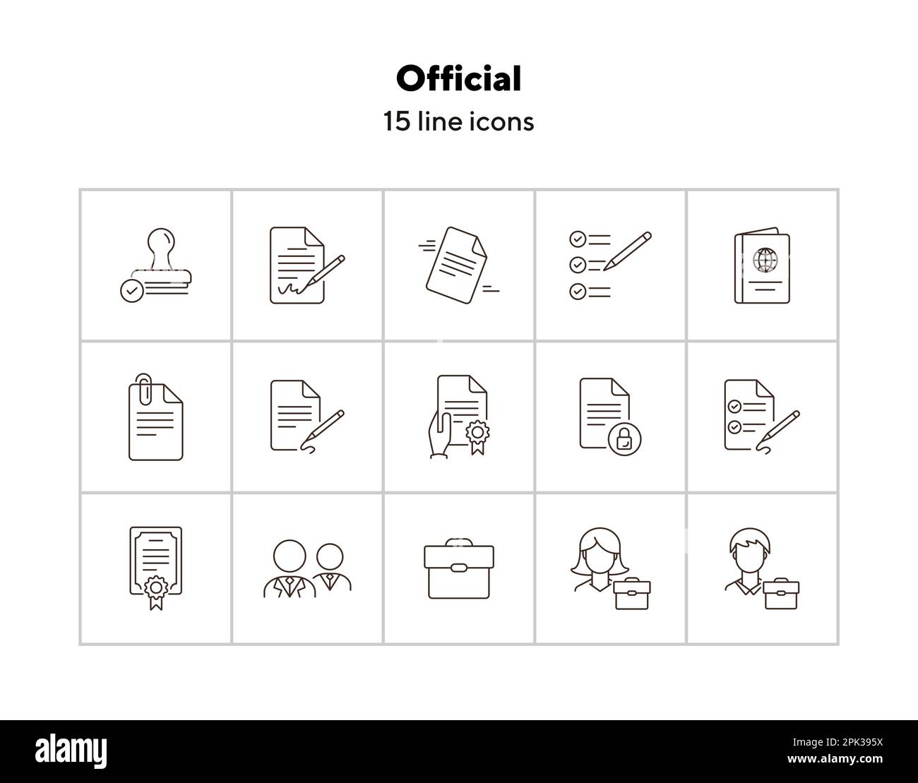 Official line icon set Stock Vector Image & Art - Alamy