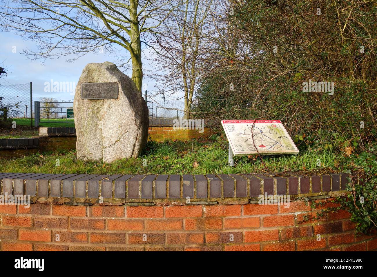One of the boulders on the Norbury Millennium Boulder Trail, Norbury ...