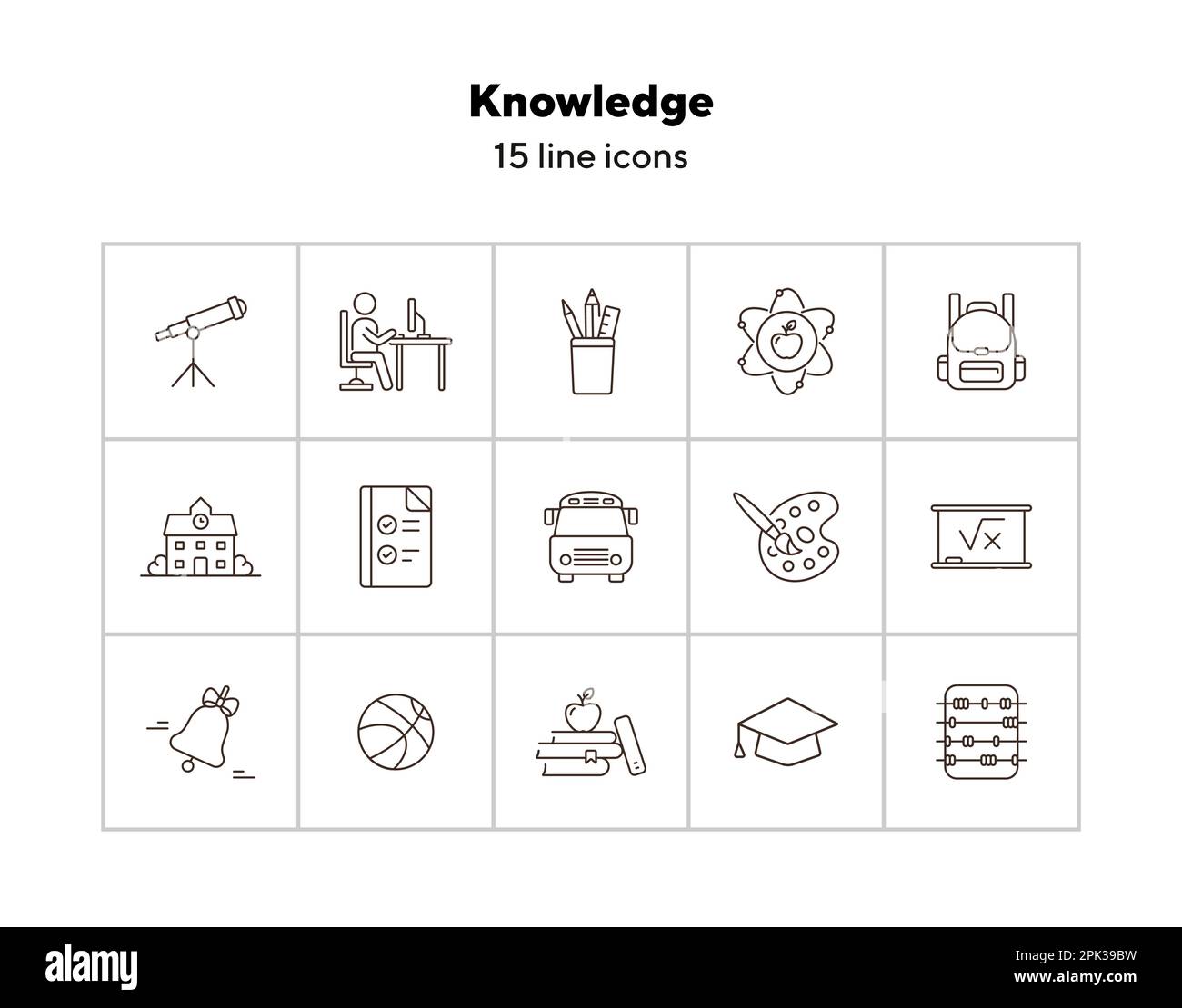 Knowledge line icon set Stock Vector Image & Art - Alamy