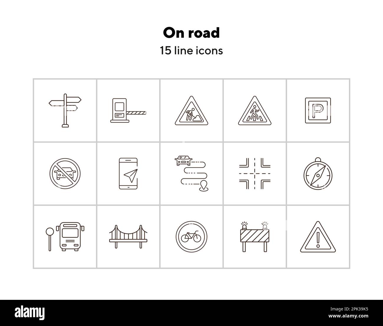 On road line icons Stock Vector Image & Art - Alamy