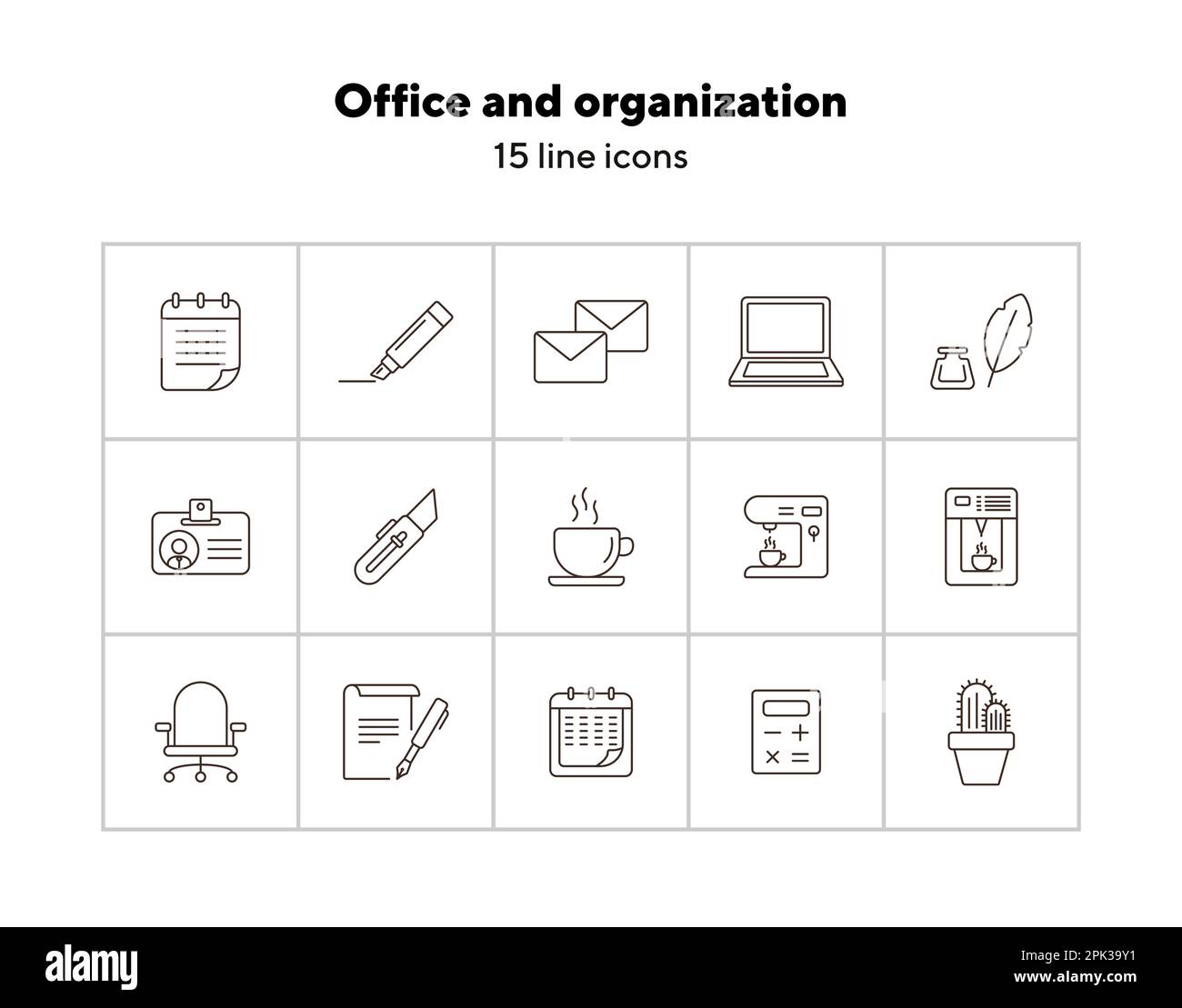 Workspace coffee office supply Cut Out Stock Images & Pictures - Alamy